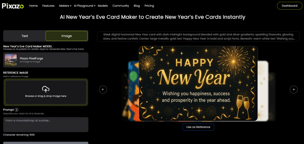 AI New Year’s Eve Card Maker